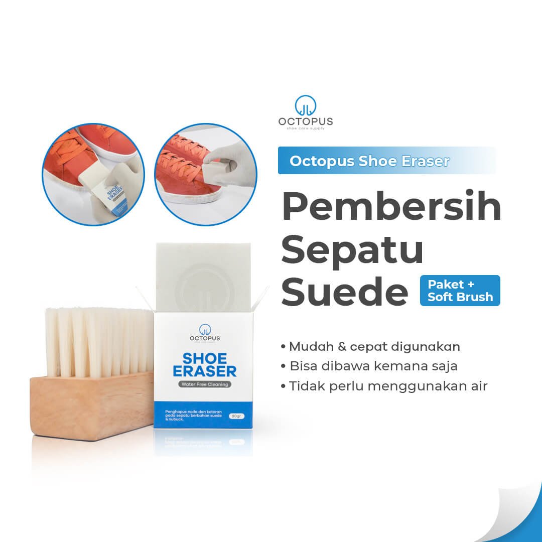 Pembersih Suede Nubuck Eraser + Sikat Sepatu Suede Octopus Cleaner ...